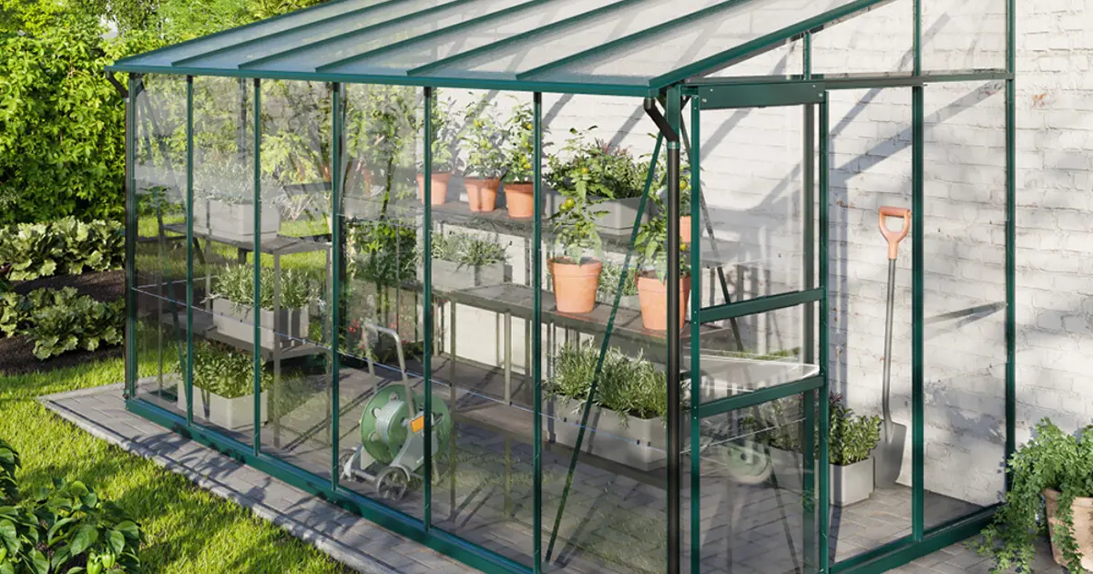 Vitavia Ida serre murale alu noir - Ida 7800 vert - 387 x 201 x 221 cm ...